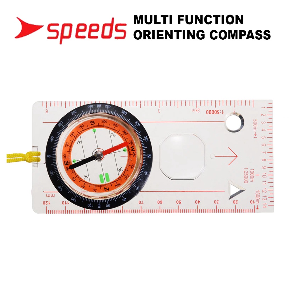 Speeds Portable Compass Scale Ruler Multifunction Orienting Map Ruler ...