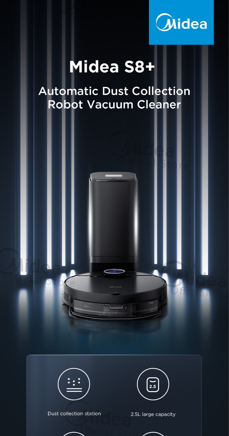 Midea MVC-S8+ Robotic Vacuum Cleaner With Automatic Dust Collection | Shopee Malaysia
