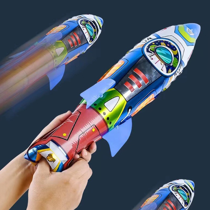 Flying Rocket Toys for Kids 55/63CM Inflatable Ejection Rocket Cartoon ...