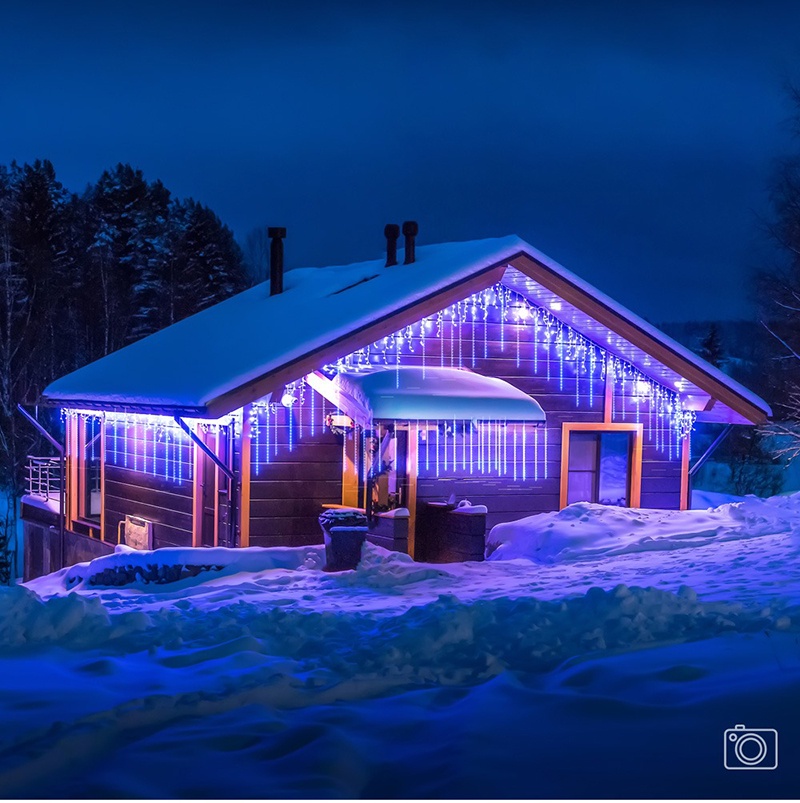 Air tahan 10m/13m/17m110v/220v cahaya rentetan LED hujan meteor, lampu ...