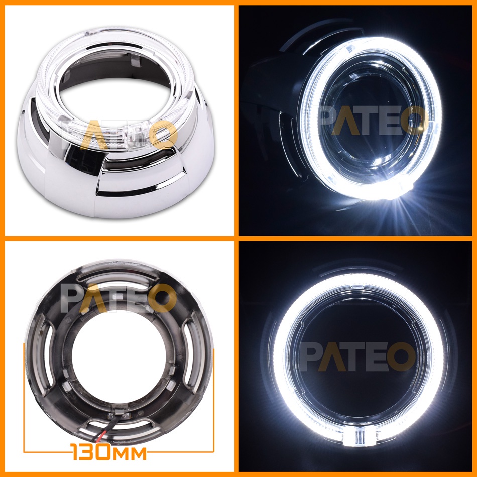 Projector Bezel LED Angel Eyes Halo Rings Shrouds For 3 inch Hella 3r 5 ...