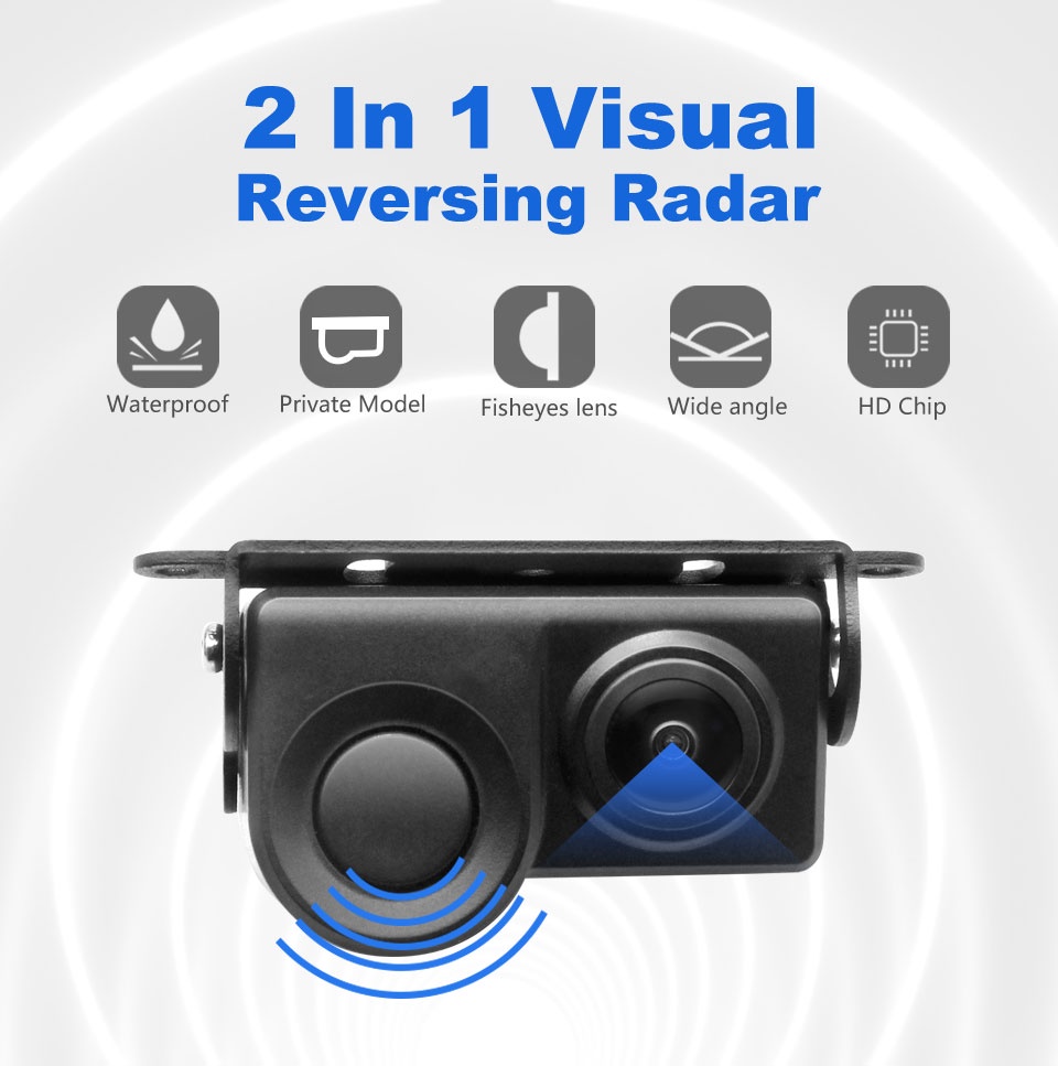 2in1 visual reversing radar fish eye wide-angle lens HD picture quality ...