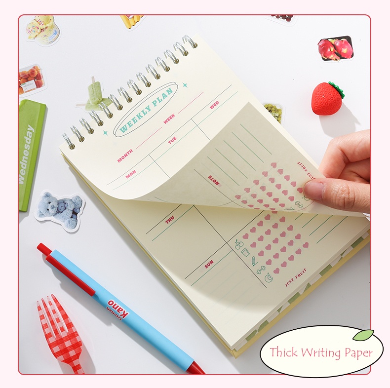 Retro American Style Fruits Hard Cover Daily / Weekly Planner Flip-up ...