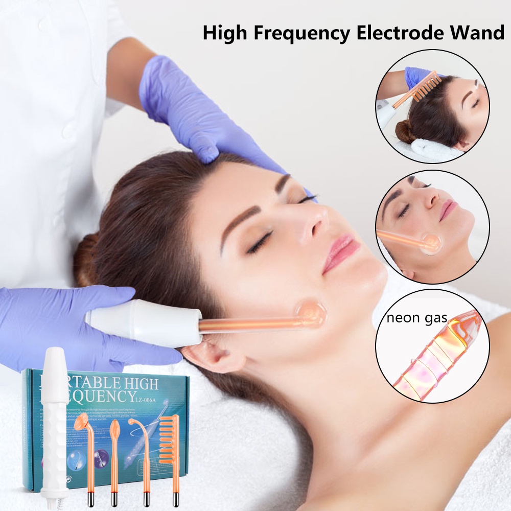 4 in1 High Frequency Electrode Wand W/Neon Electrotherapy Glass Tube ...