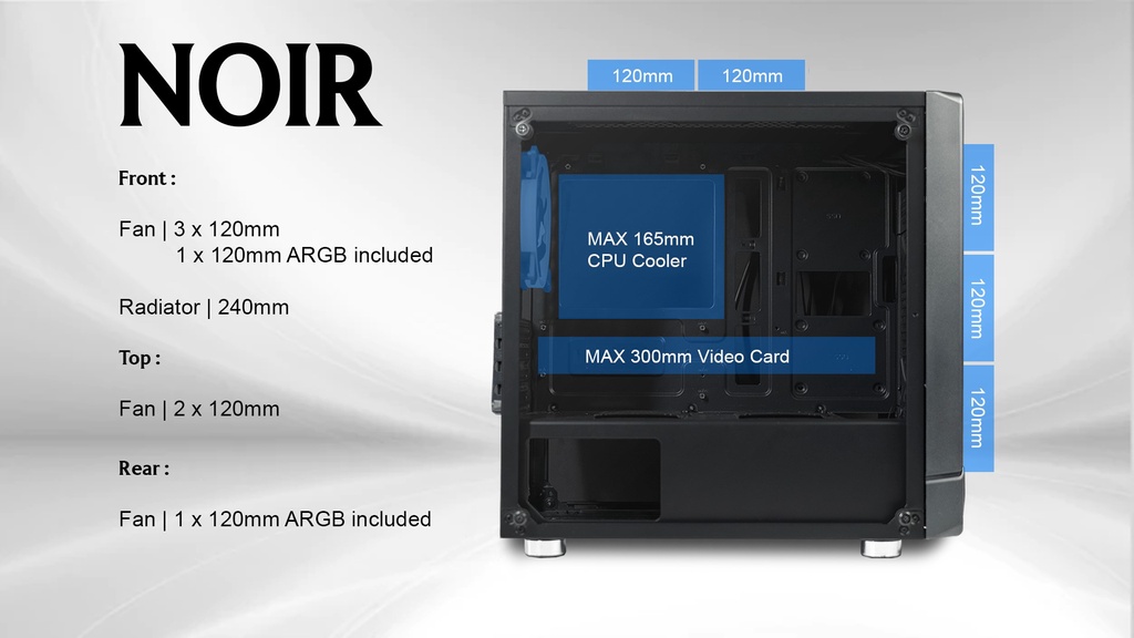 Azza NOIR 130M Micro ATX Gaming Case Chassis Casing Included 2x 12CM ARGB Fans MATX | Shopee ...