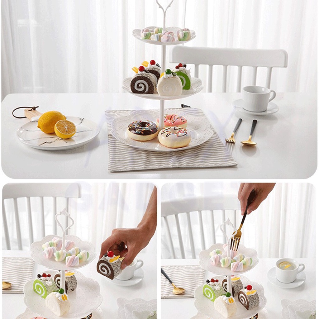 3 Layer Dessert Tray / Detachable Decoration Birthday Tea Plate ...