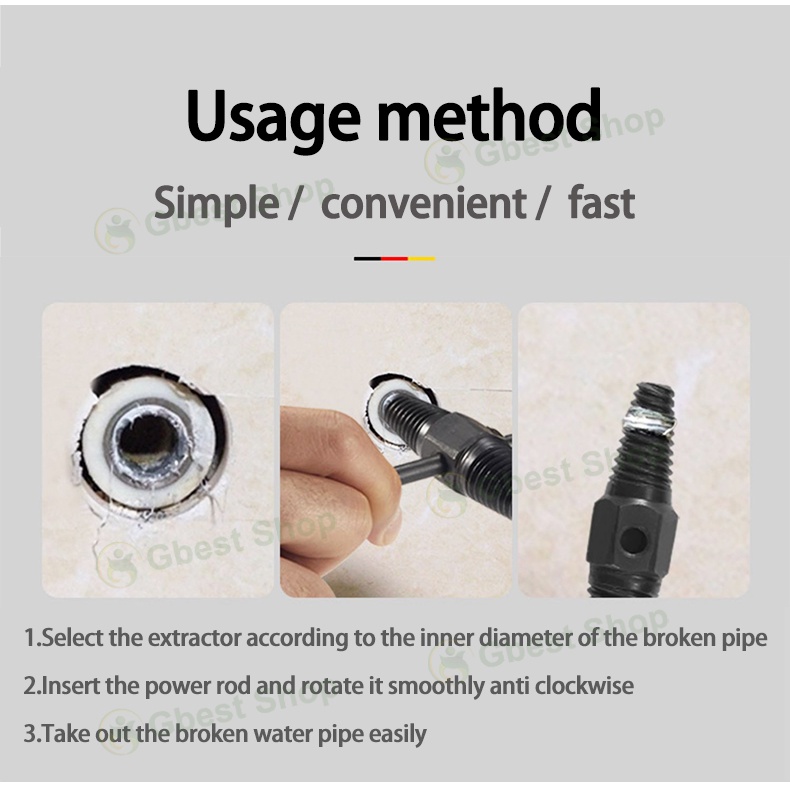 2 Way Pipe Extractor 1/2”& 3/4”Pipe Damage screw Extractor Broken Tap ...