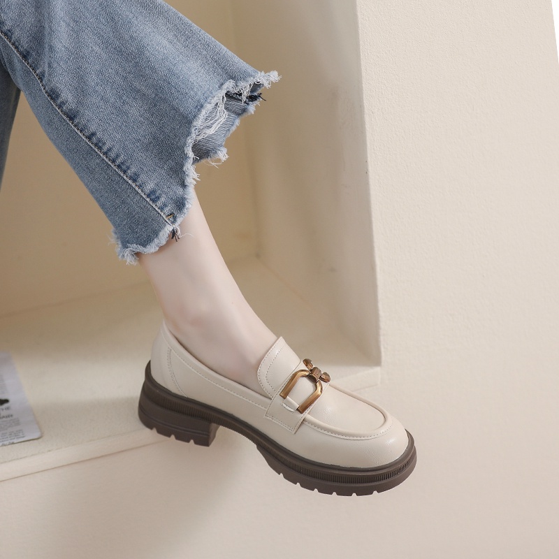 Thick Soled Lefu Shoes Women's New British Style Small Leather Shoes ...