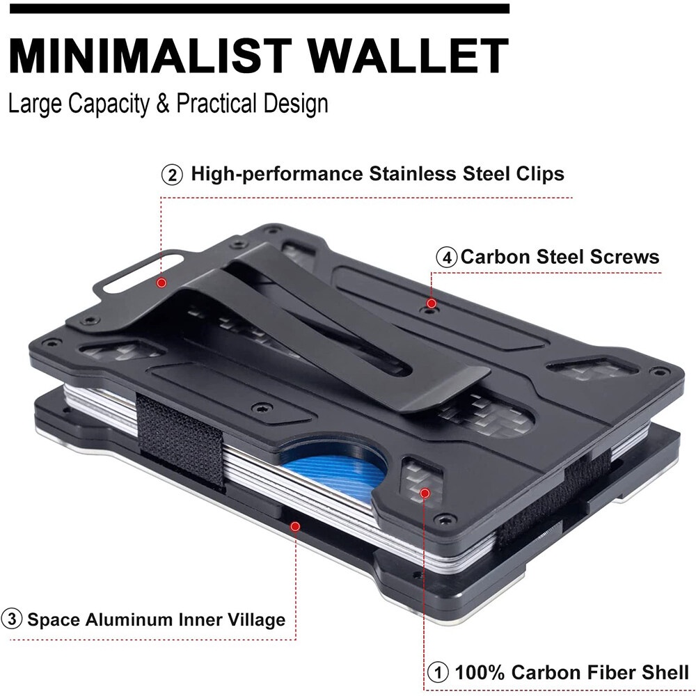 US Mechanical Style Minimalist Wallets for Men Aluminum Credit Card ...