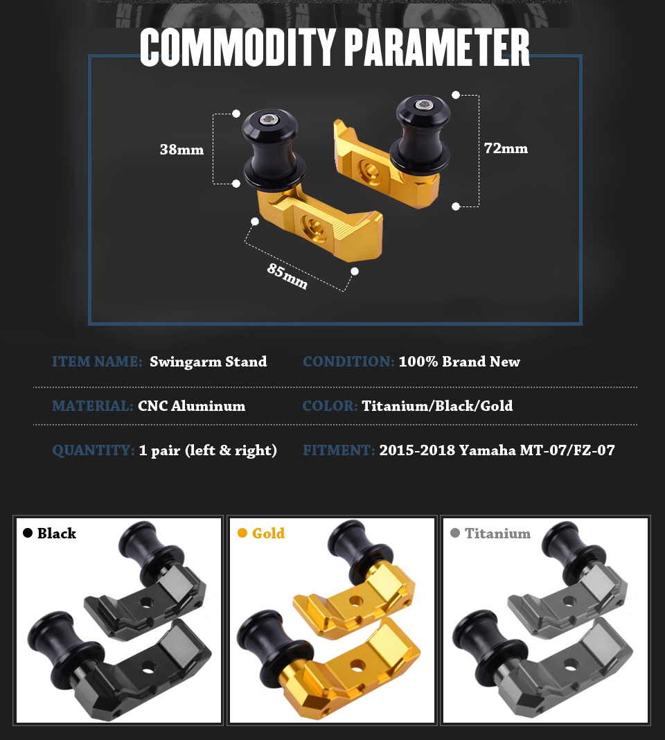 Ultrasupplier MT07 FZ07 MT FZ 07 Rear Wheel Fork Axle Chain Adjuster ...