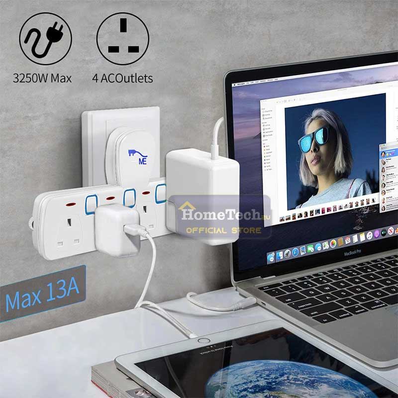 ME Wall Extension Plug Socket T-Adaport Extantion Multiple Wall Socket ...