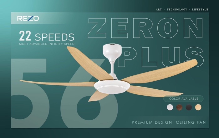 REZO ZERON PLUS 56" / 42” DC MOTOR CEILING FAN REMOTE CONTROL / Kipas ...