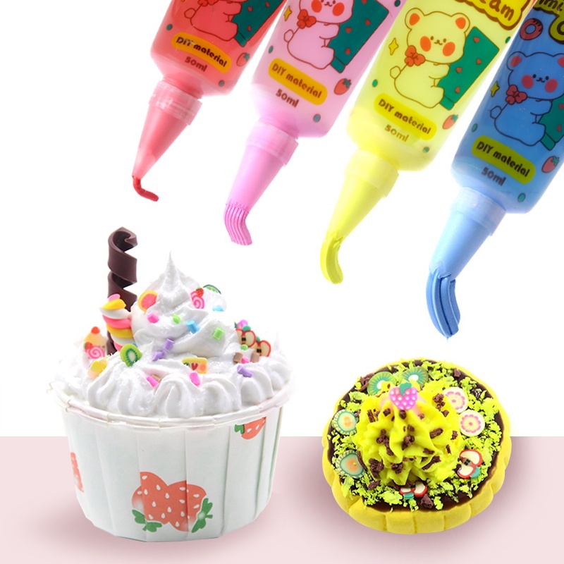 10Q Imitation Cream with Piping Nozzles Tips Fake Adhesive Whipping ...