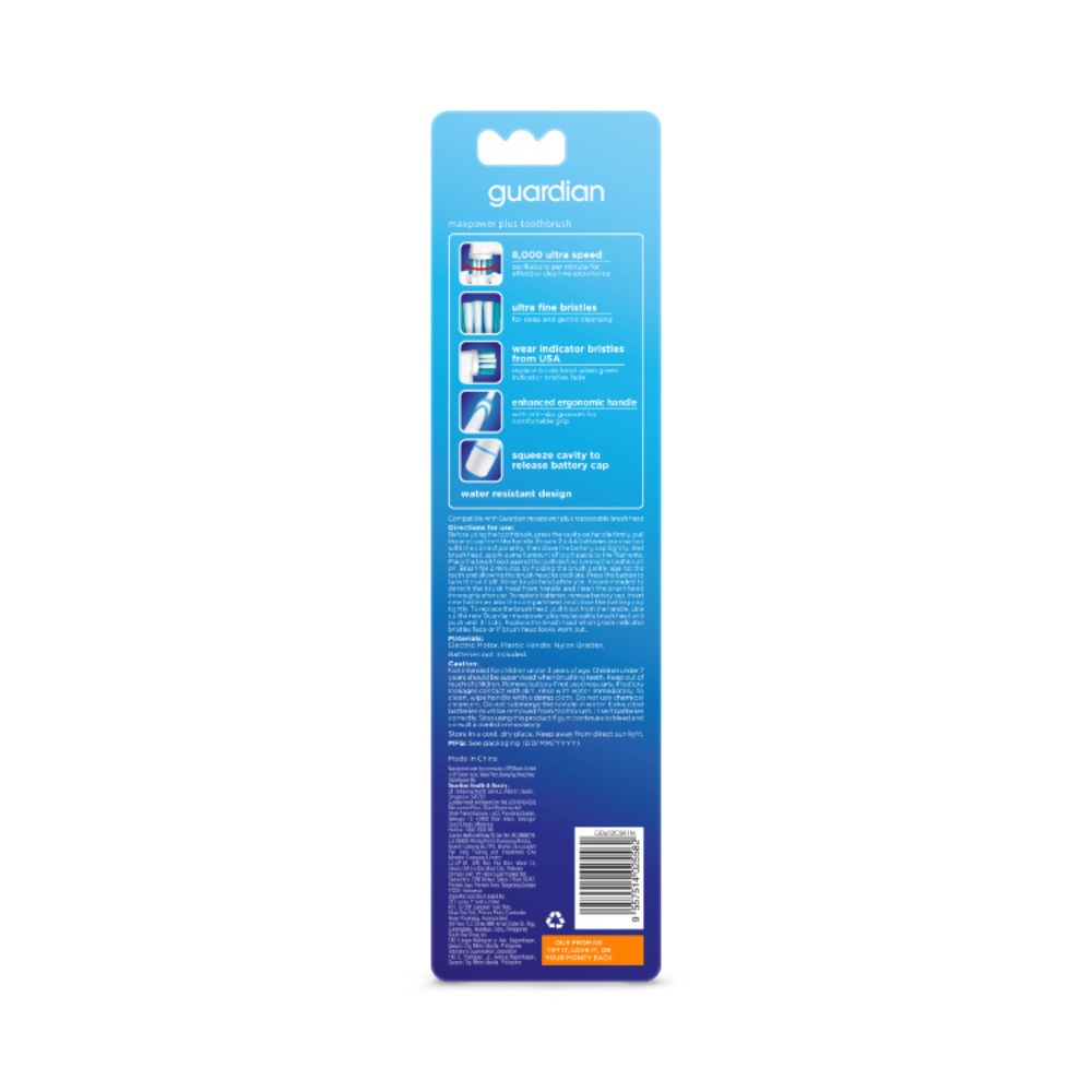 🔥Ready Stock🔥Guardian Maxpower Plus Toothbrush + Refill - 1 set ...