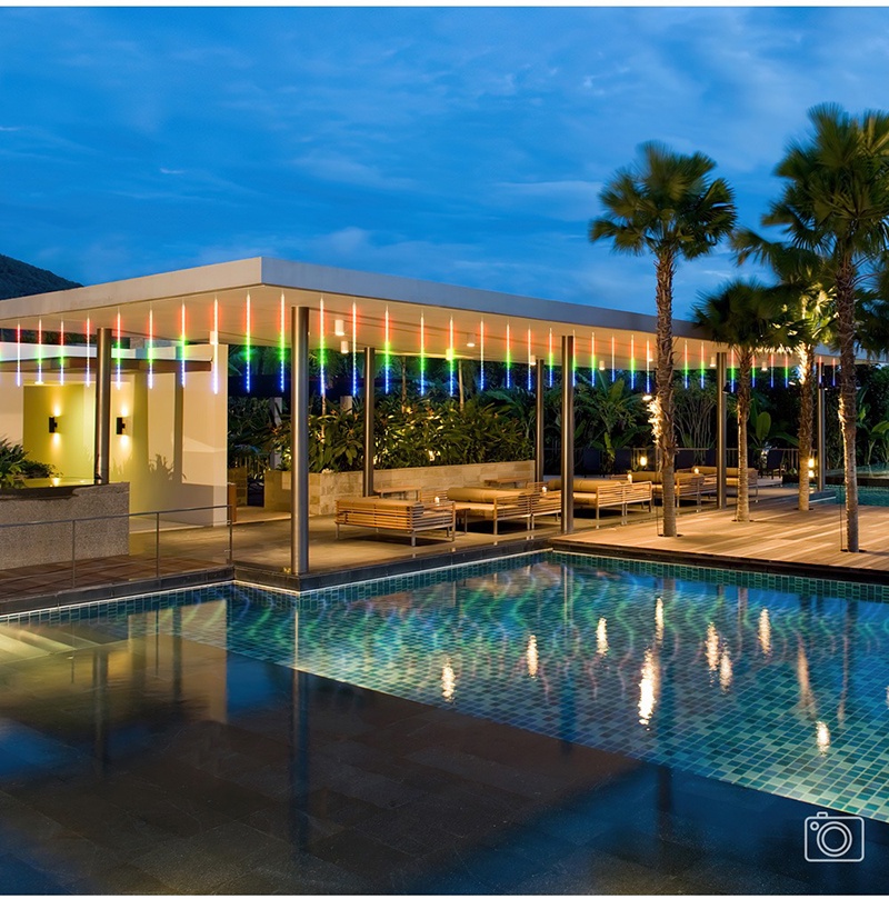 Air tahan 10m/13m/17m110v/220v cahaya rentetan LED hujan meteor, lampu ...