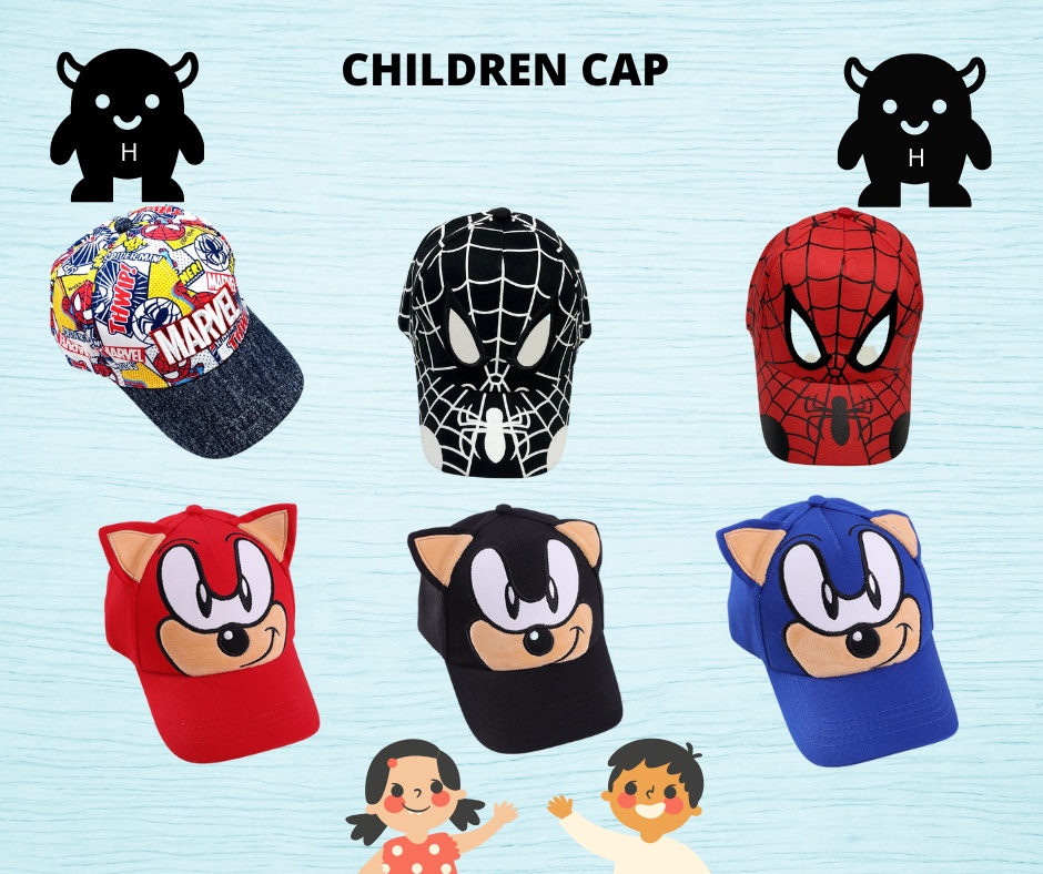 Children cap topi kanak spider cap sonic boy girl topi lelaki korean ...