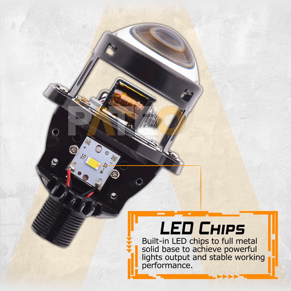 2.0 inch Mini Bi-led Projector Headlight Lenses H7 H4 9005 9006 LED ...