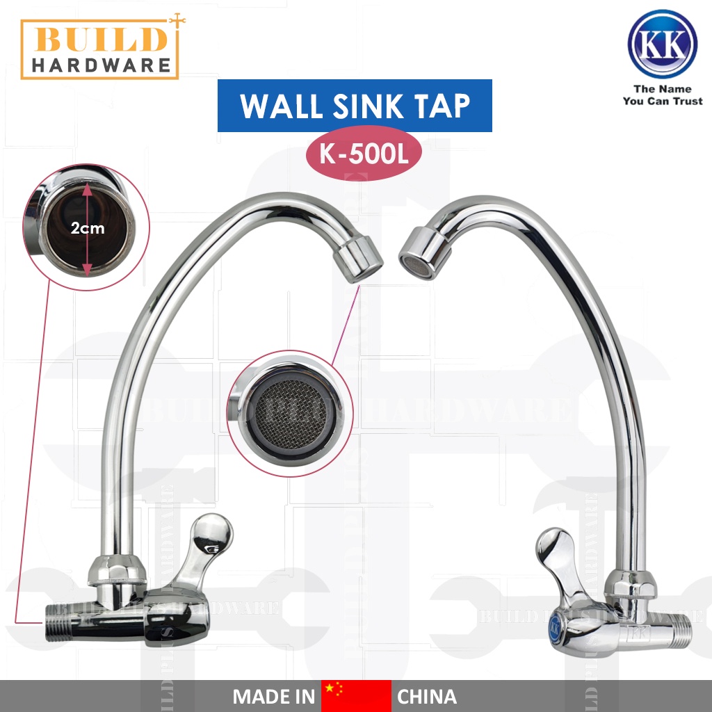 JOPEX/KK Kitchen Sink Water Tap Pillar/Wall Quarter Turn Handle 1/2 ...