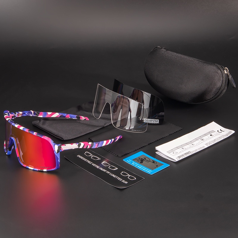 Men Women Polarized 3 Lens UV400 Fashion Cool Sport Cycling Glasses ...