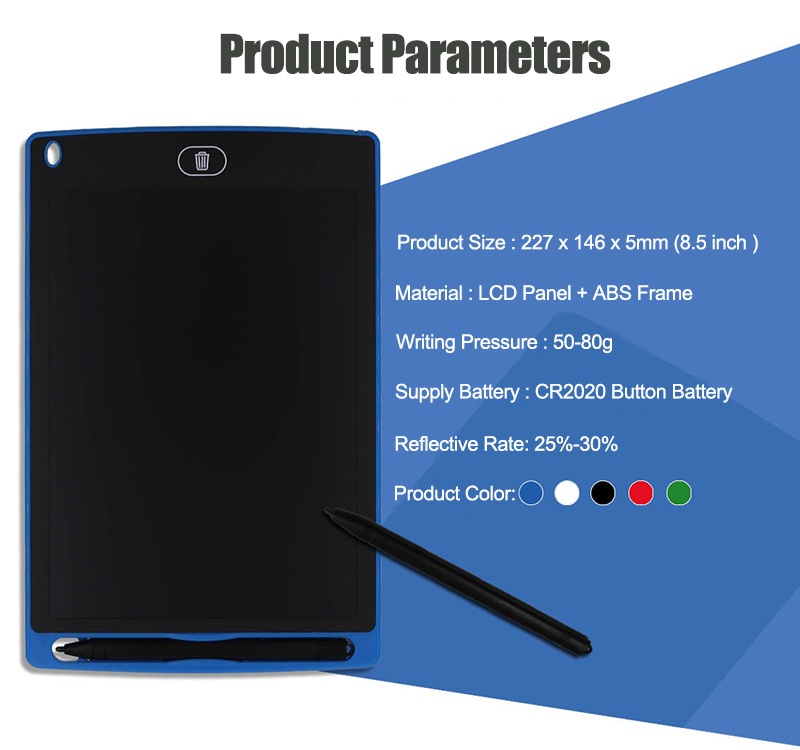 8.5inch Multi Color Graphics Tablet Lcd Drawing Pad Kids Writing Tablet ...