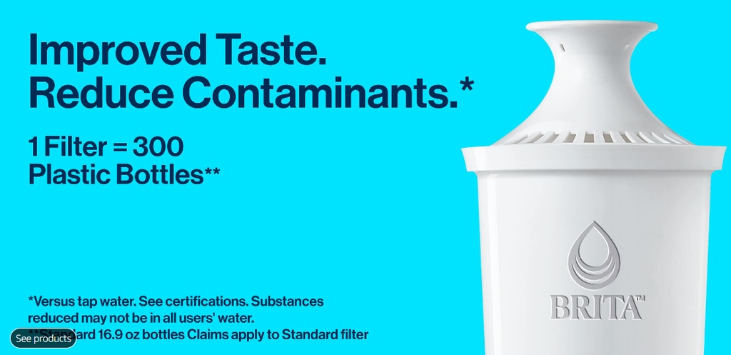 (New Look) Brita 35557 Replacement Filters for Pitchers and Dispensers ...