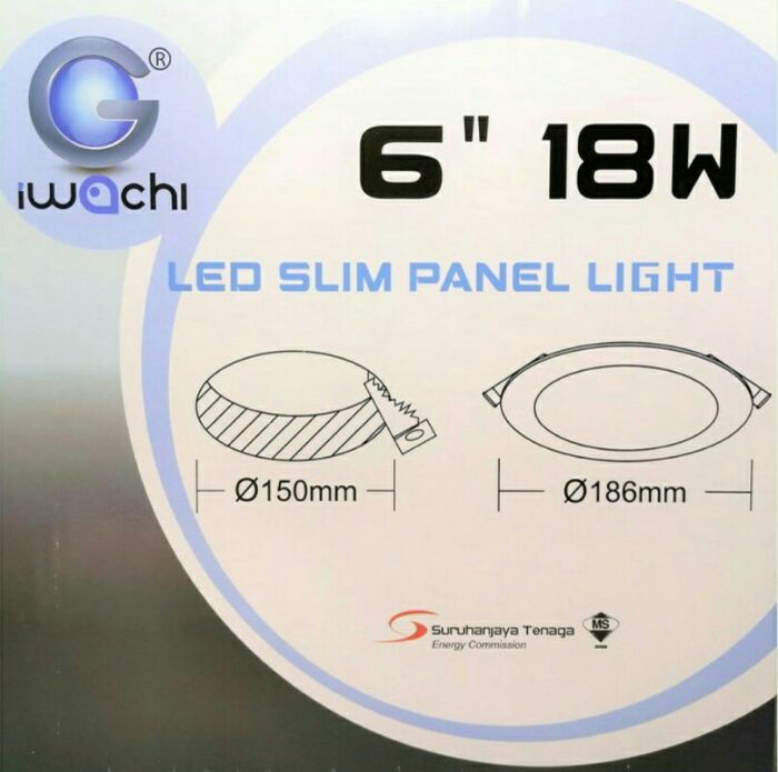 IWACHI 6" 18W LED Downlight / Ceiling Light / Recessed Downlight Round Lampu Syiling With Sirim ...