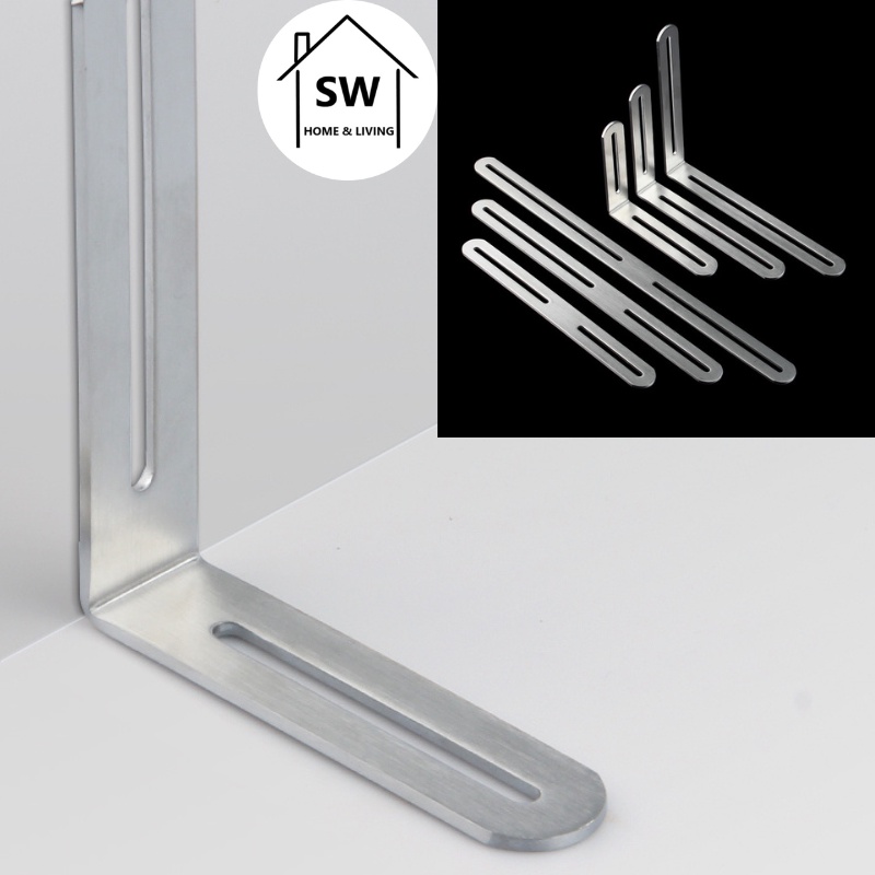 SW DIY Stainless Steel Flat bracket L Bracket 90 Degree thicker Bracket ...