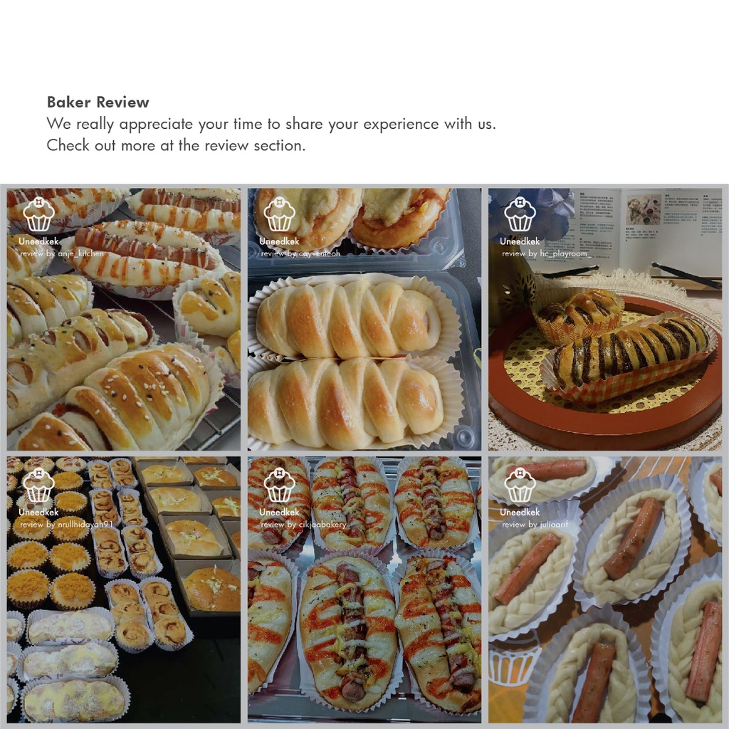 Uneedkek Bekas Roti Sosej Bread Baking Paper Cup Roti Bujur Kertas Roti ...