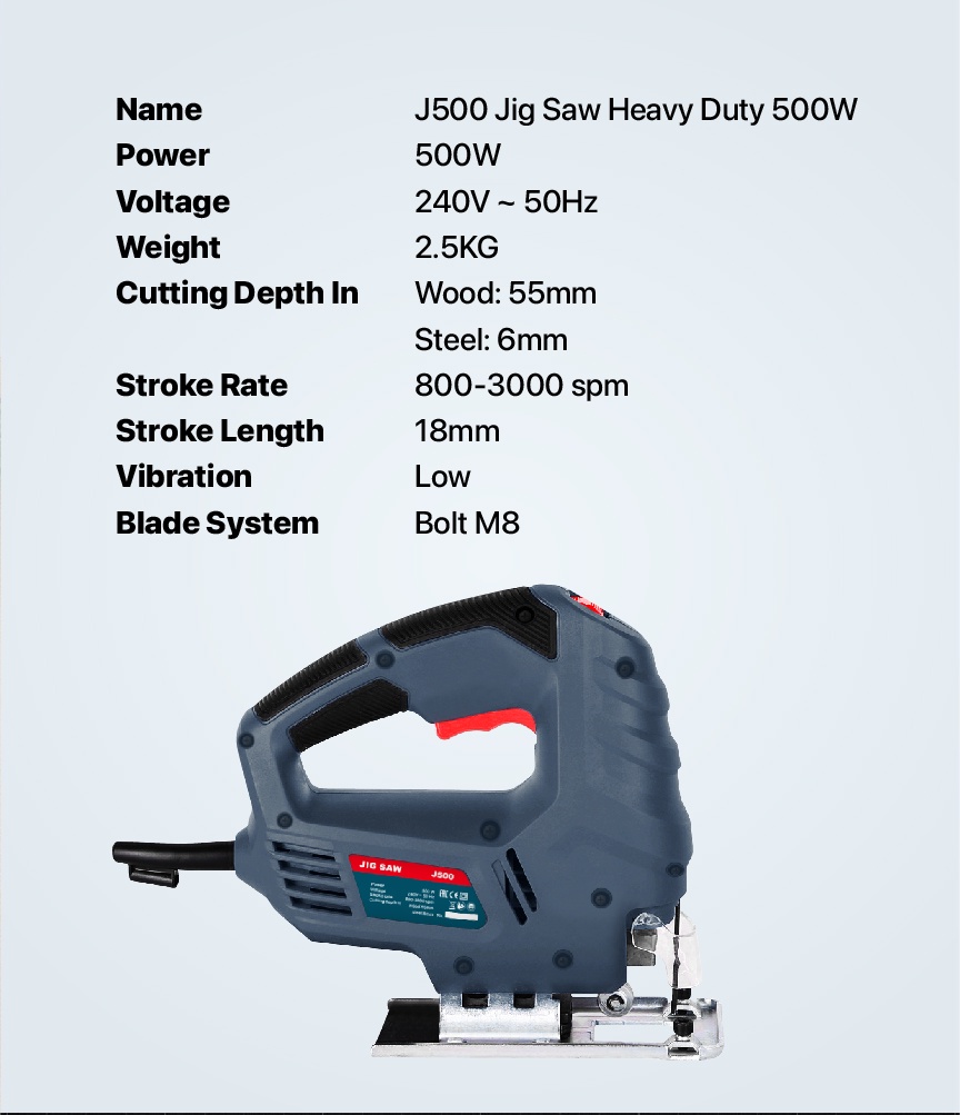 4S Professional™ Heavy Duty Jig Saw Heavy Duty 500W 55mm (2 Years ...