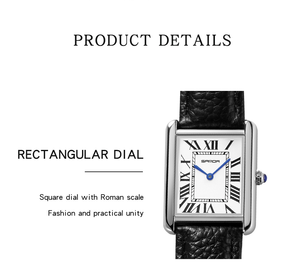 Sanda 1108 Wrist Watches Rectangular For Women Silver Case Ladies Brand ...