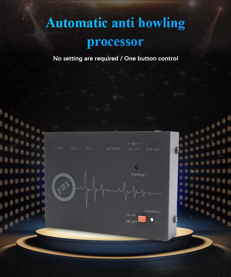 3 Channels Wireless Microphone Feedback Suppressor Small Microphone ...
