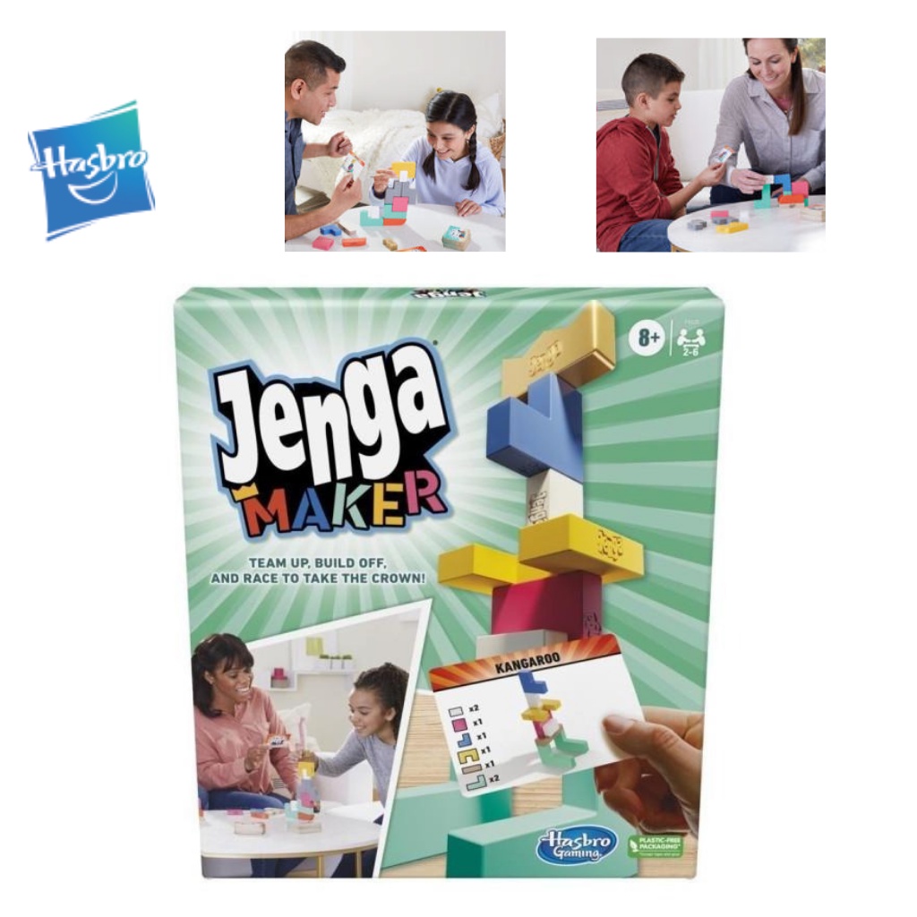 Jenga Maker Genuine Blocks Hardwood Tower Stacking Game for Kids Family ...