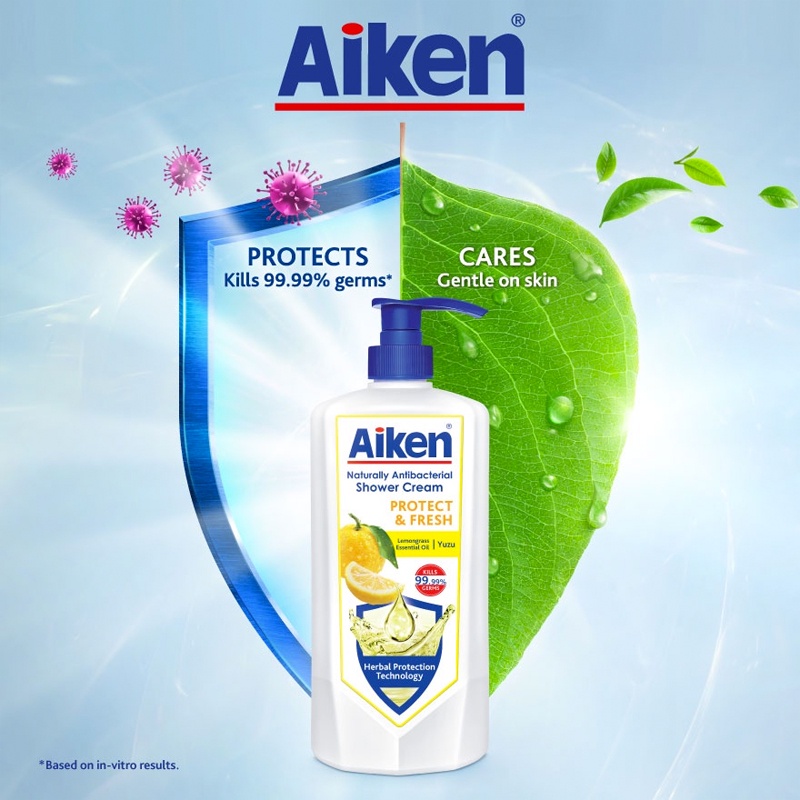 Aiken Anti Bacterial Shower Cream 950g Kill 99.99% Germs Body Wash ...