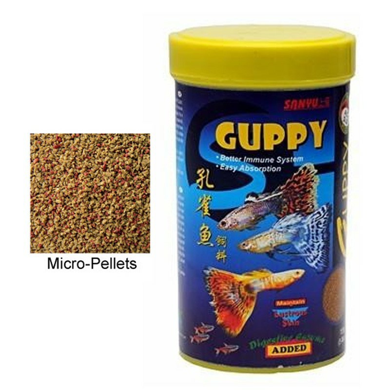 Sanyu Guppy (50g/155g) Mini Floating Pellets Fish Food/ Makanan Guppy ...