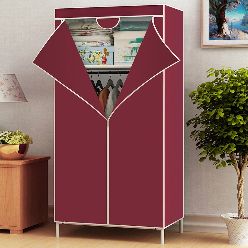 D.I.Y T-Zipped Wardrobe Self Assembly Non Woven Cloth Curtain Wardrobe ...