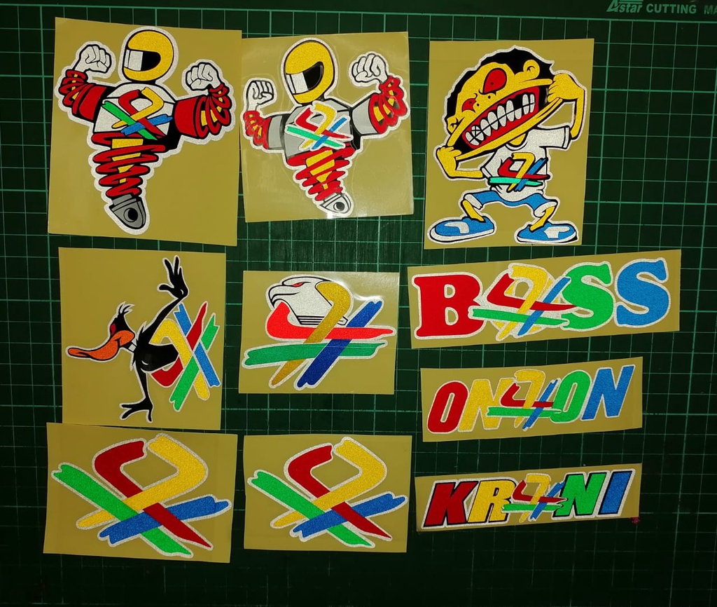 [Ready Stock]Benetton Pangkah logo motor pantulan cahaya sticker helmet ...