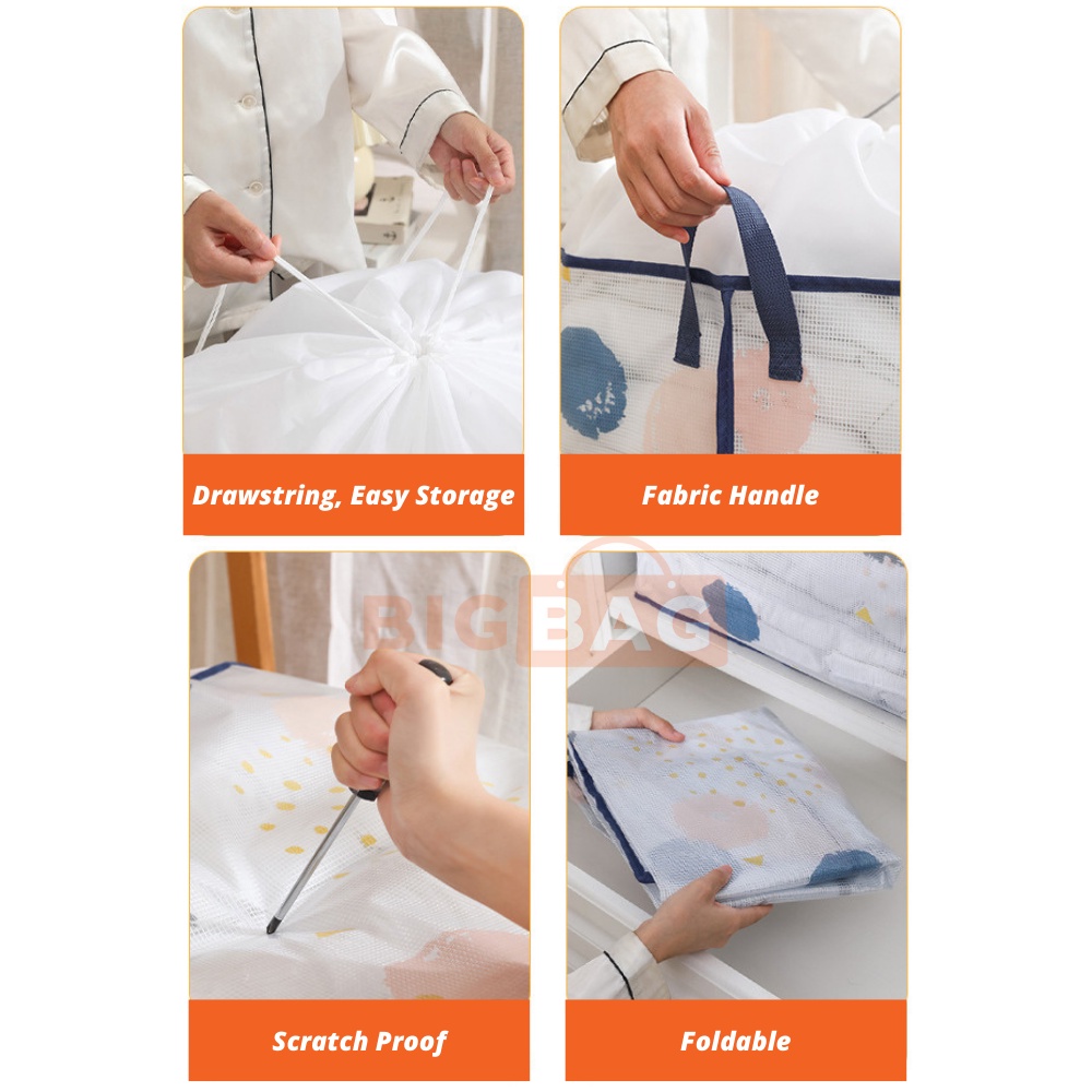 BIG BAG Clothes Storage Bag With Zipper Beg Toto Comforter Bag Blanket ...