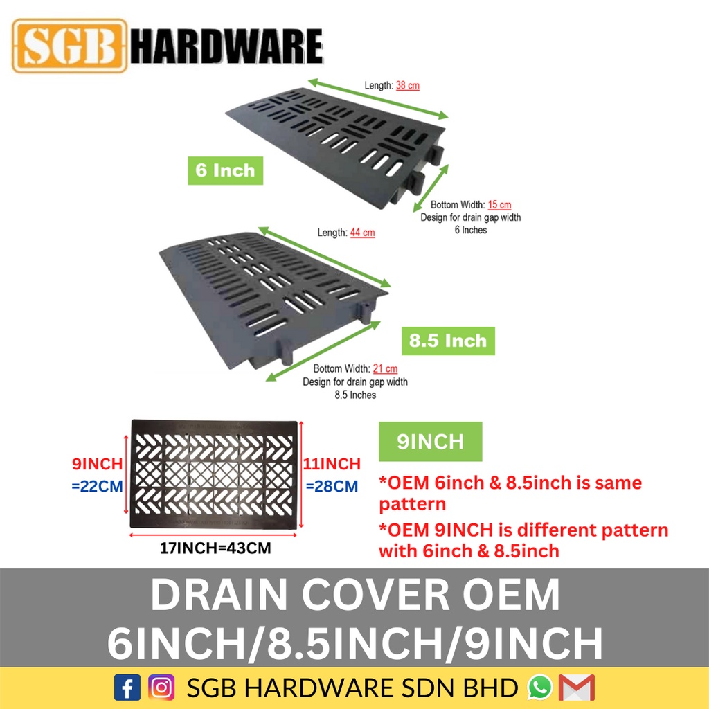 Drain Cover 6" / 8.5" / 9'' Penutup Longkang Standard - Draintech / drain cover MAMPU MILIK ...