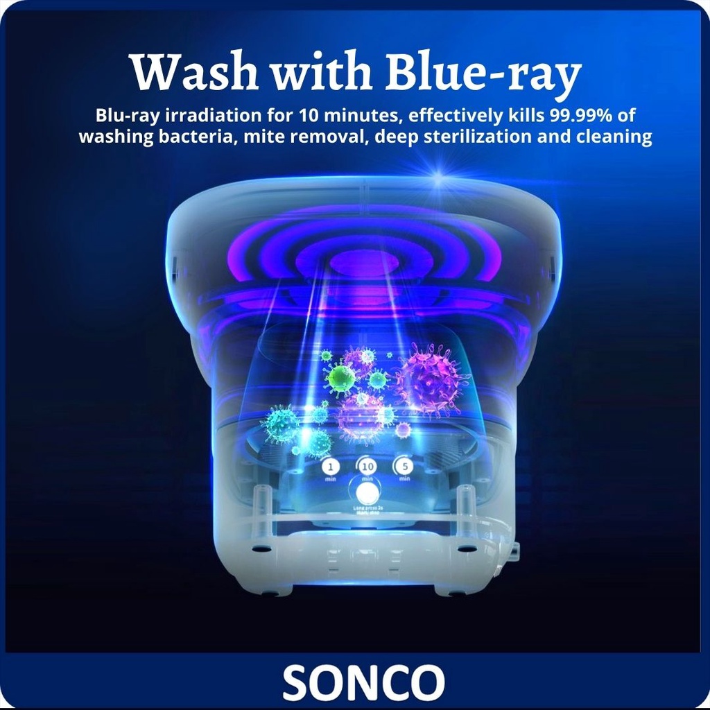 【Ready Stock】Portable Washing Machine UV Light Mesin Basuh Lipat ...