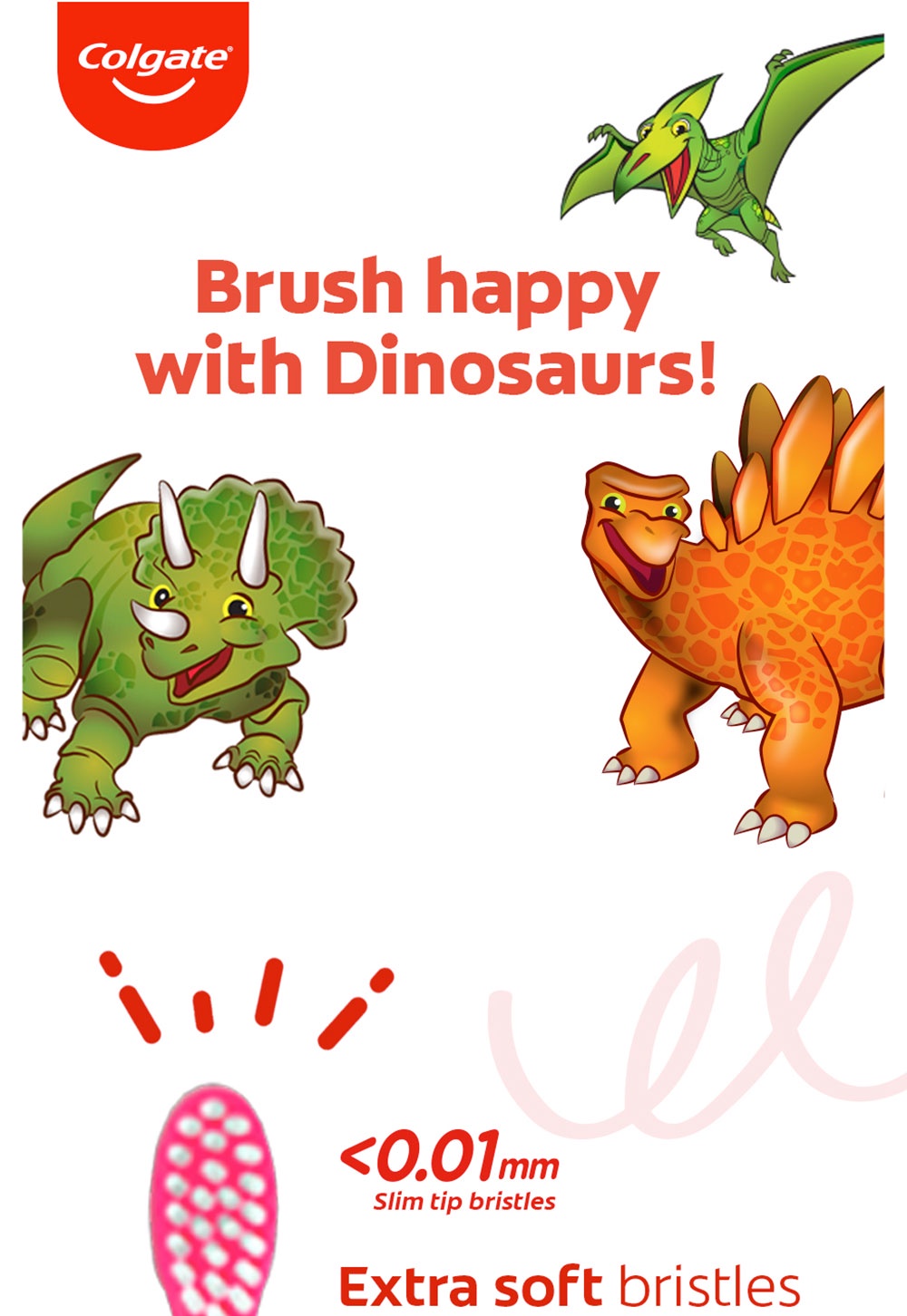 Colgate Kids Dinosaur Toothbrush 2-5 Years (Extra Soft) | Shopee Malaysia