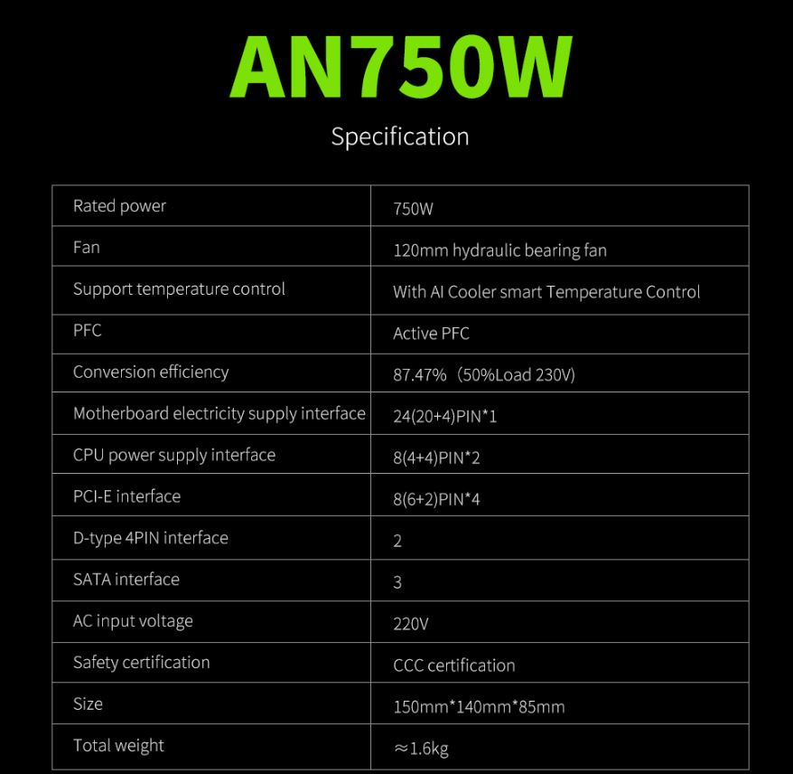 SEGOTEP AN SERIES AN650W (650W) / AN750W (750W) 80 PLUS STANDARD WHITE ...
