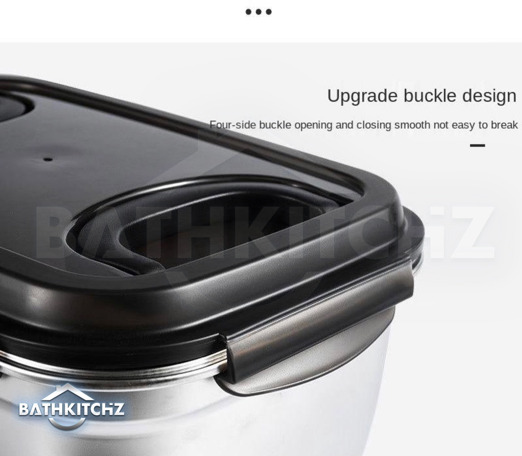 BATHKITCHZ 304 Stainless Steel Food Storage Box Large Food Container ...