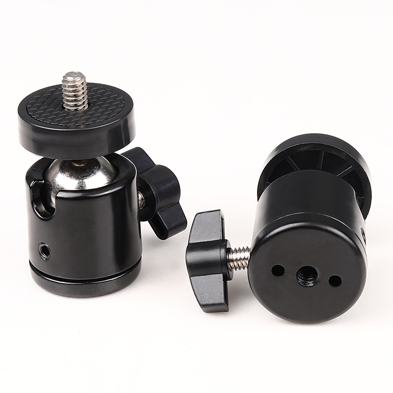 1/4" & 3/8" Screw Mount Ball Head Mount Metal 360 Degree Swivel Mini ...