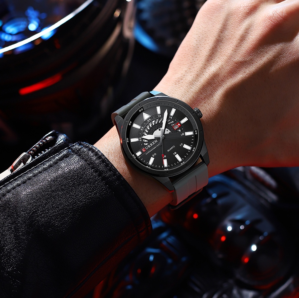 CURREN Jam Tangan Lelaki Original Waterproof Silica Gel Strap Men's ...