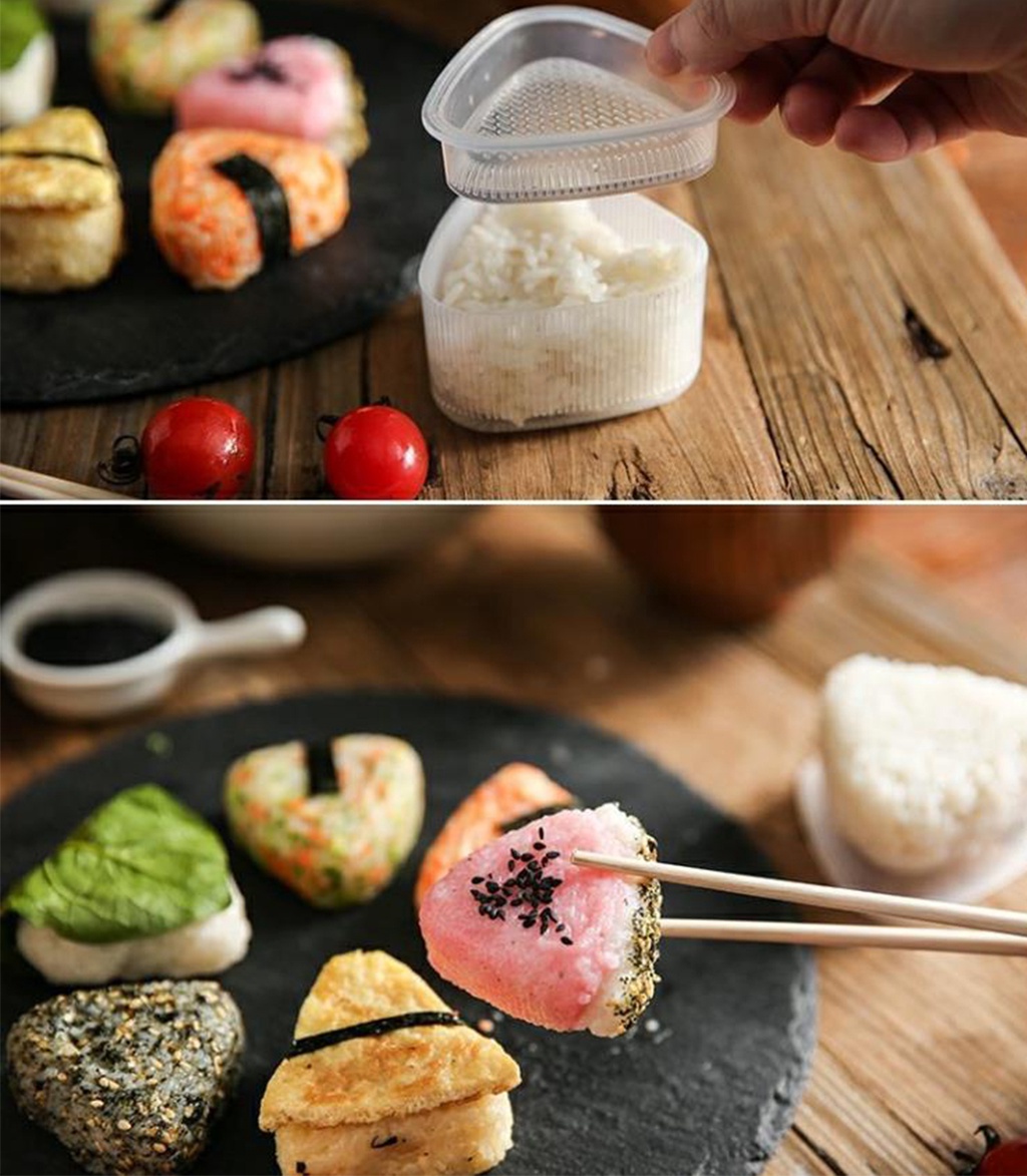 【M'sia Stock】Triangular shaped rice ball mould set sushi cooking tools ...