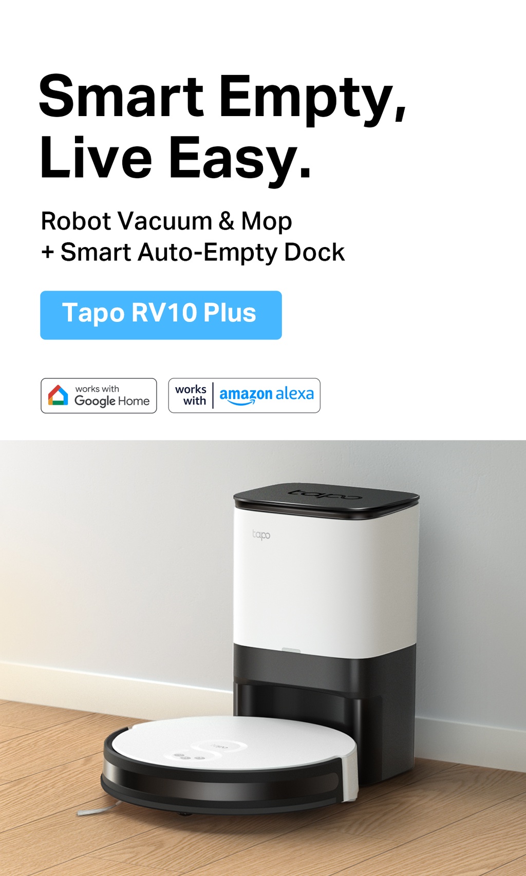 TP-Link Robot Vacuum Cleaner & Mop Tapo RV10 / RV10 Plus Smart Auto ...