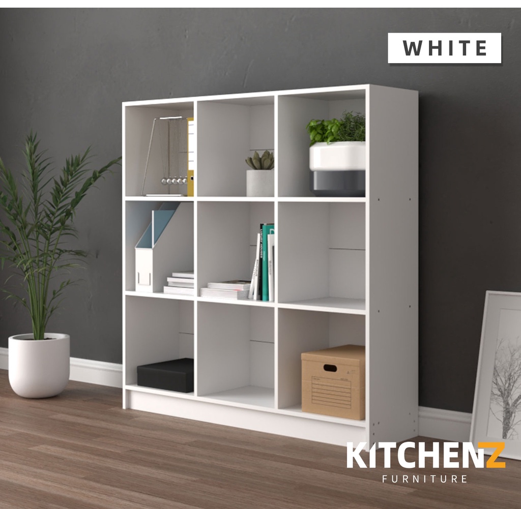 KitchenZ Book Shelf Book Rack Buku Rak Divider Cabinet with 9 ...