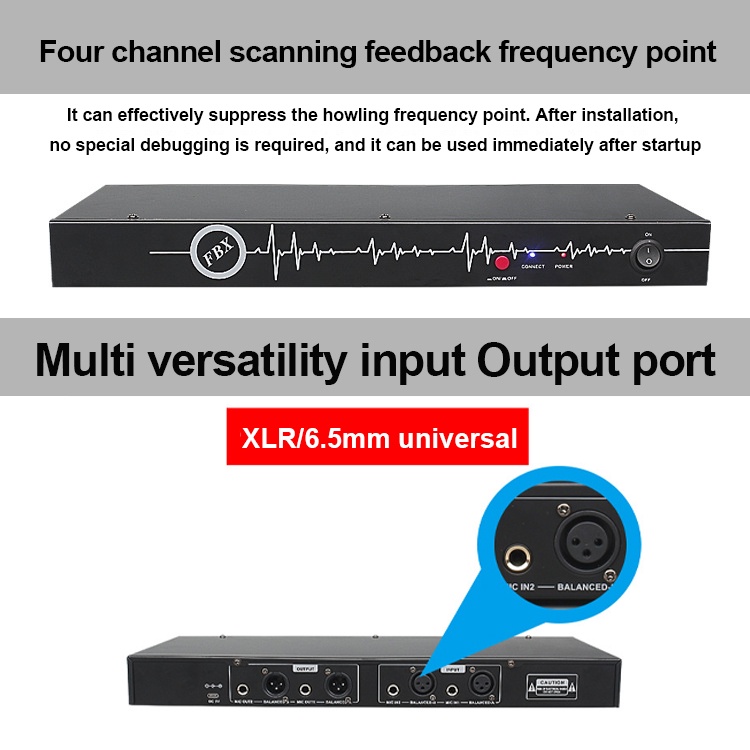 4 In 4 Out Microphone Anti Howling Feedback Suppressor Mic Anti Howling ...