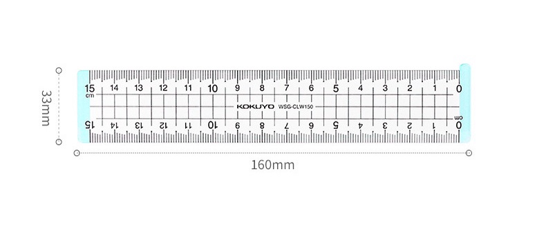 Penlab Kokuyo Campus Easy 15cm Ruler Dual-side Scale Transparent ...