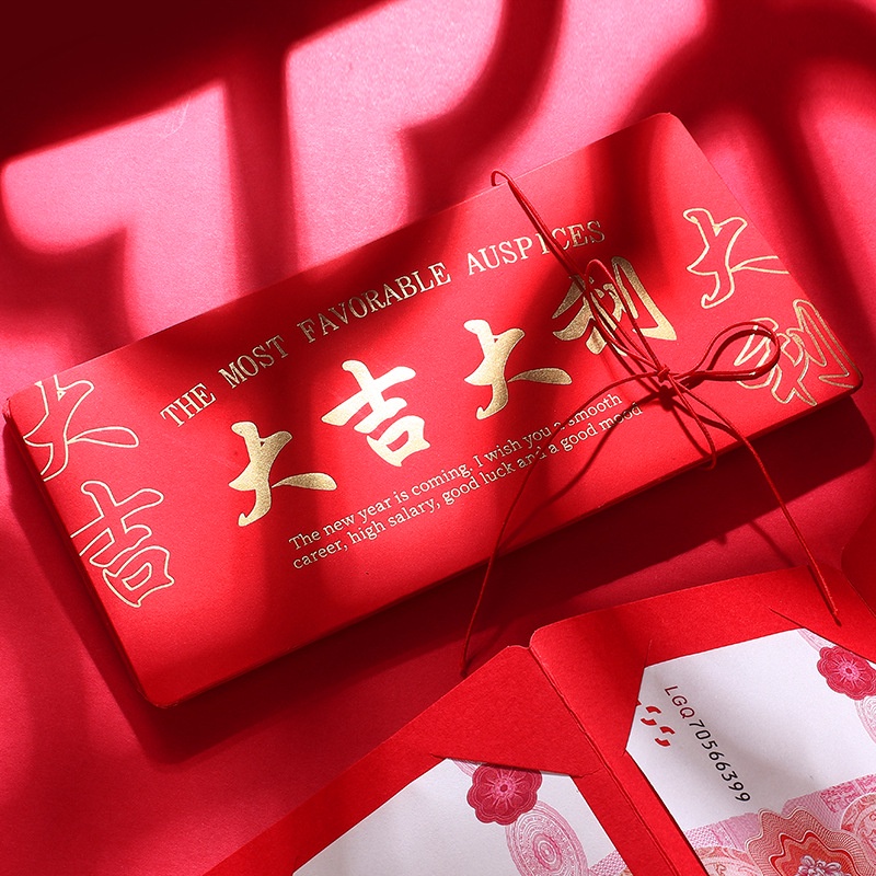 6/10 Card Slots Folding Red Envelope CNY Red Packet Angpao Spring ...